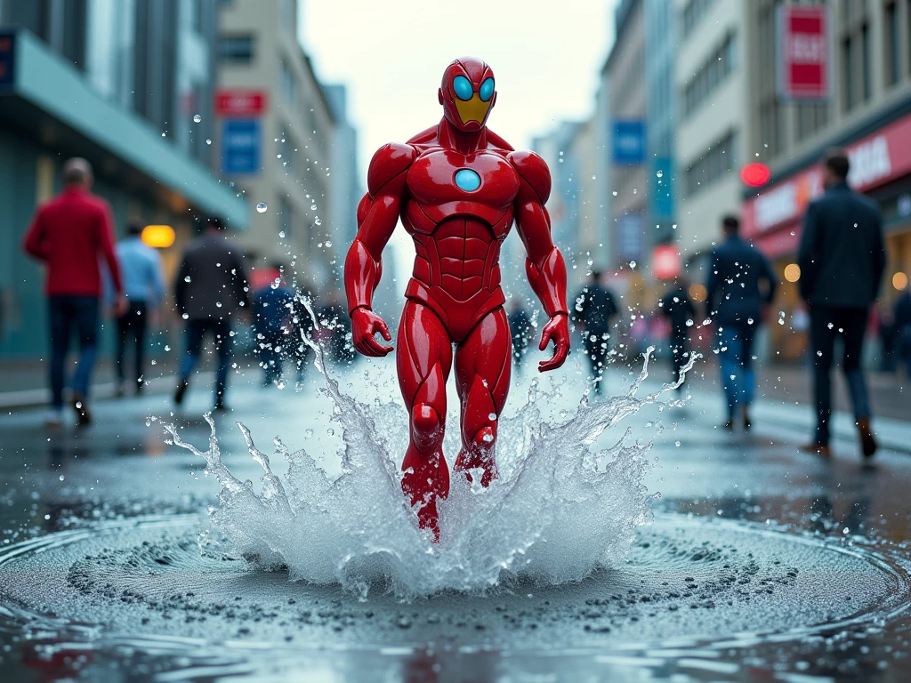 "People affected by water splashes々",Heavy water droplets are rising ...