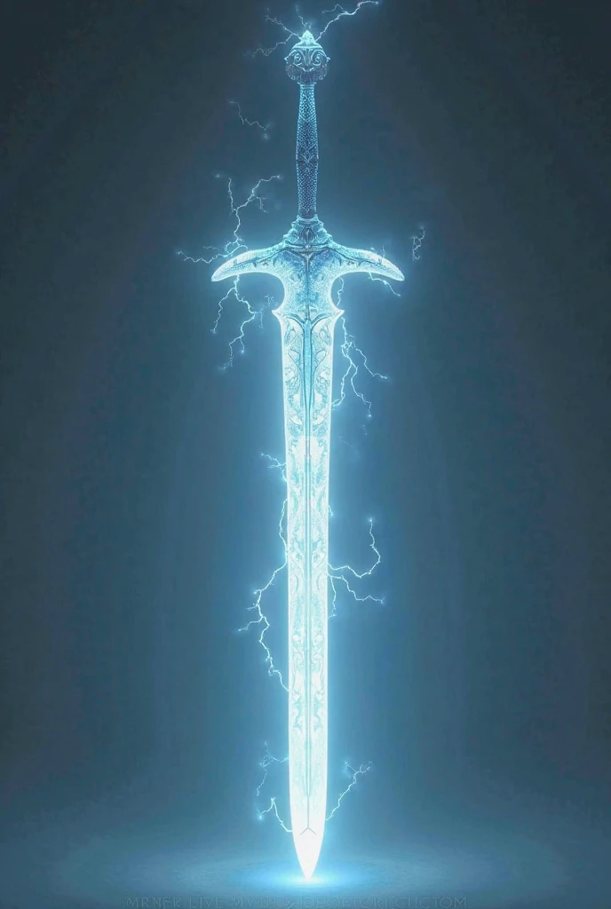 A long sword with a bright blade that emits electric light. The blade ...