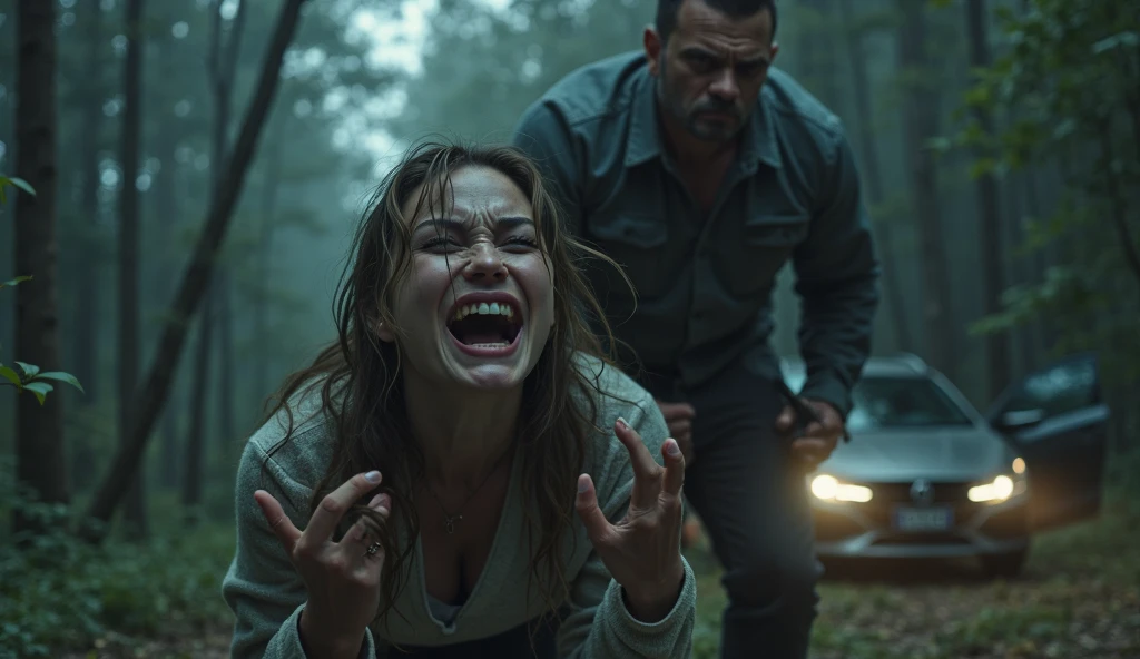 Create a hyper-realistic and emotionally intense image that captures a ...