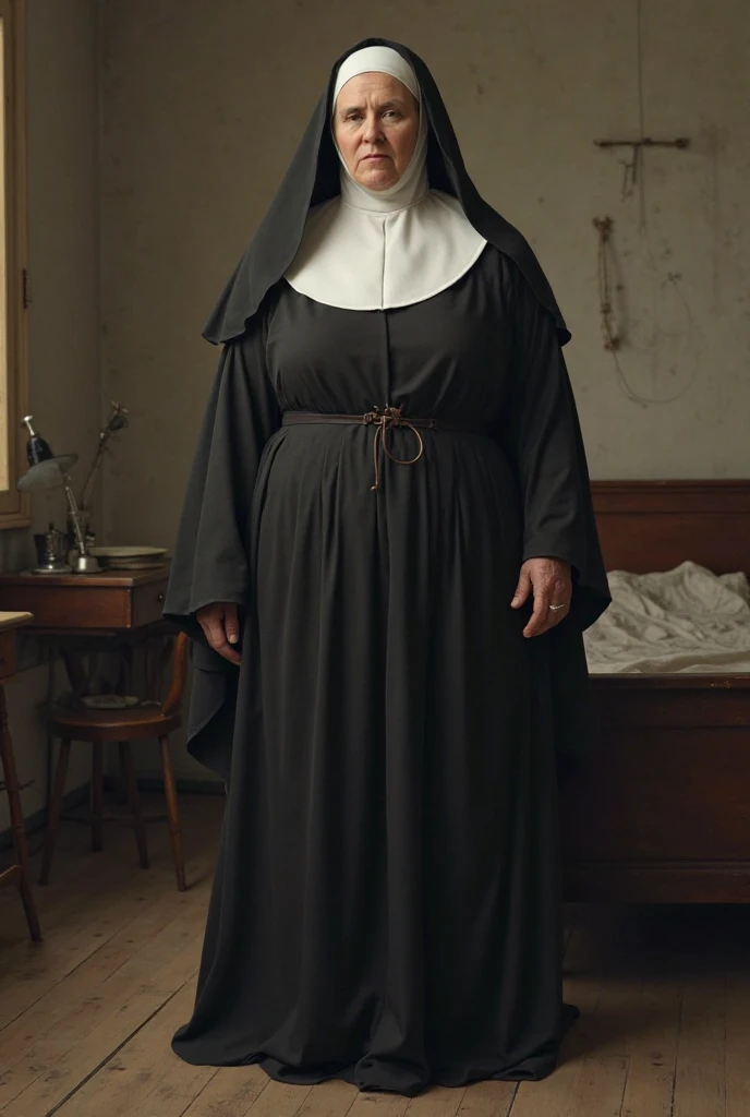 A beautiful, sexy, mature, fat and modest nun wearing monastic clothes ...