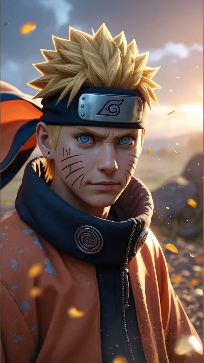 Ultra-realistic full-body portrait of Naruto Uzumaki as a real human ...