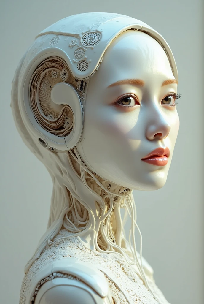 Ceramic Robot, Intricate 3d rendering of highly detailed beautiful ...