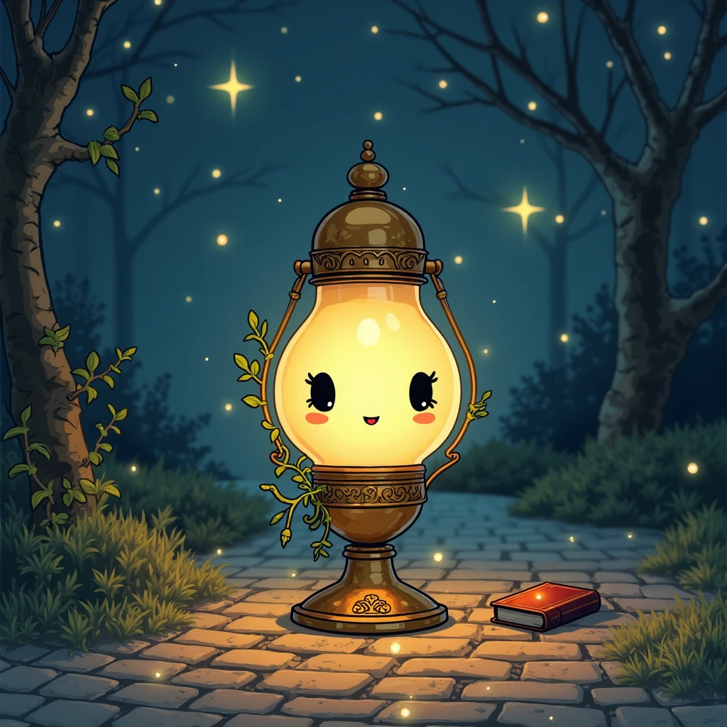Here's a **2D manhwa-style prompt** for your lamp, optimized for ...