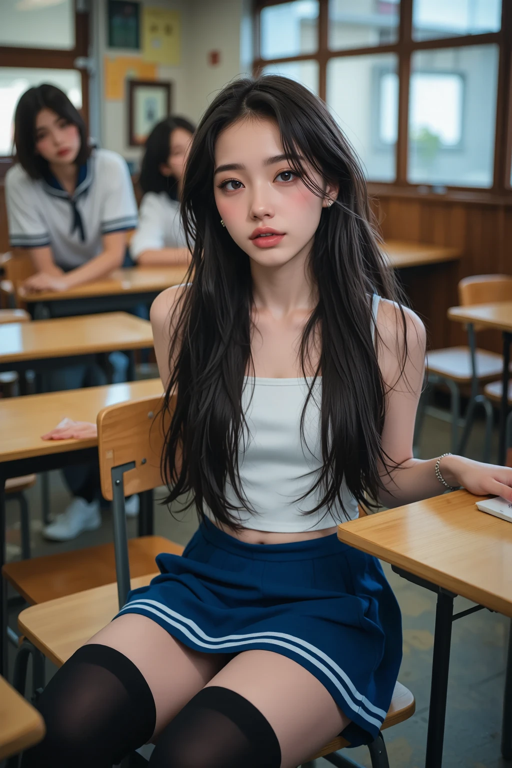 クラスルーム, ( セーラー服 )、 女の子, 見る人を魅了する目 , シャイン, シャイン, 傑作 , ニース, 傑作, 最高品質, 影, S-Core _9, S-Core _8_アップ ...