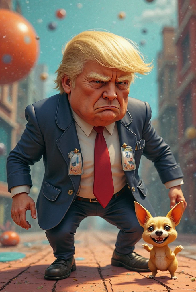 Donald Trump being beaten by ren - SeaArt AI