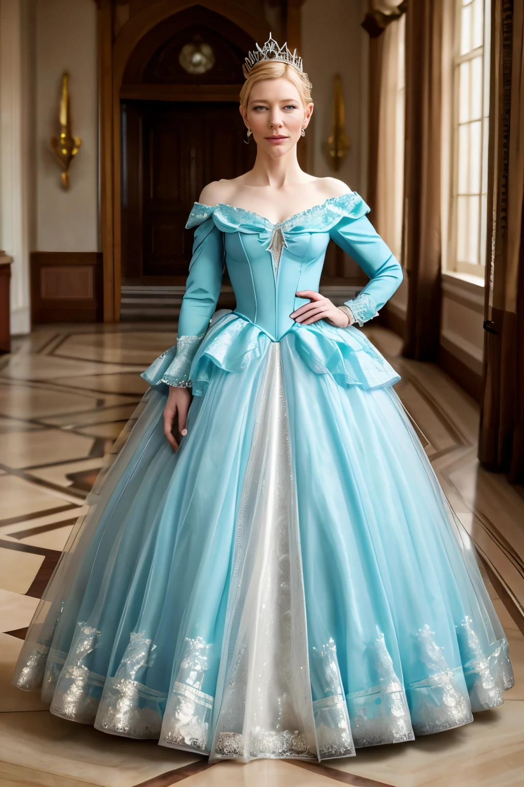 Cate Blanchett as a princess wearing an extremely poofy floor - SeaArt AI