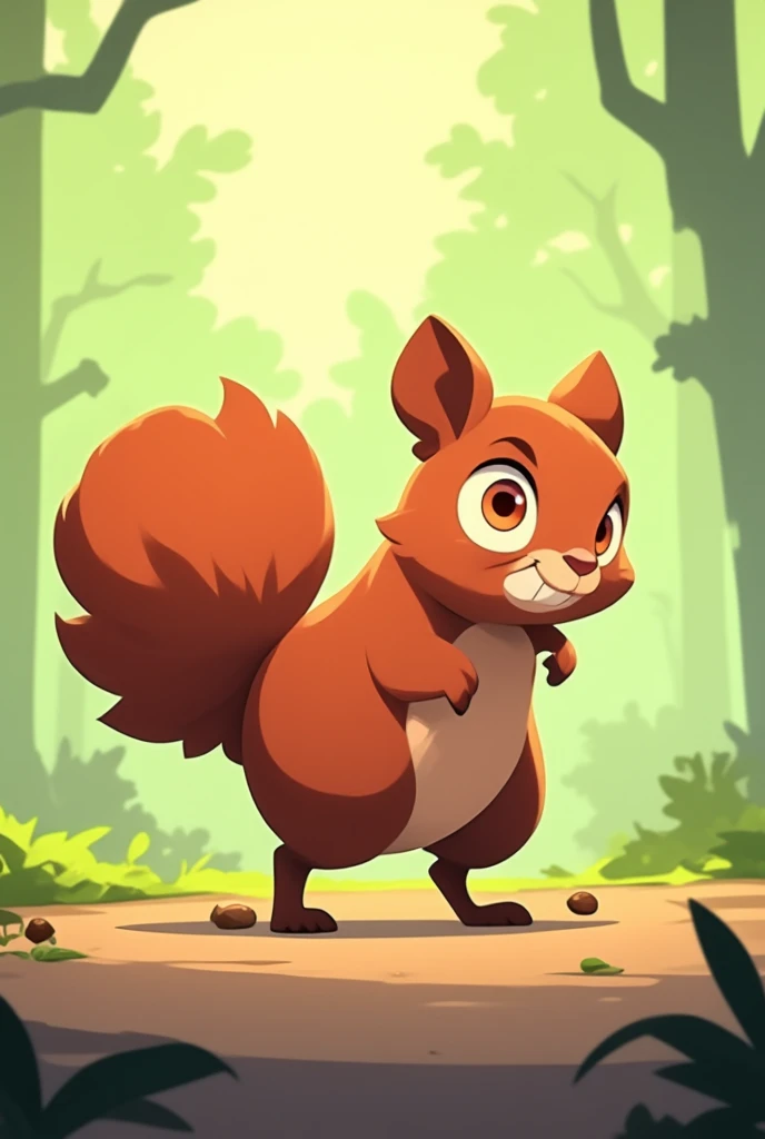 Cute squirrel in cartoon style, 2d hand drawn style - SeaArt AI