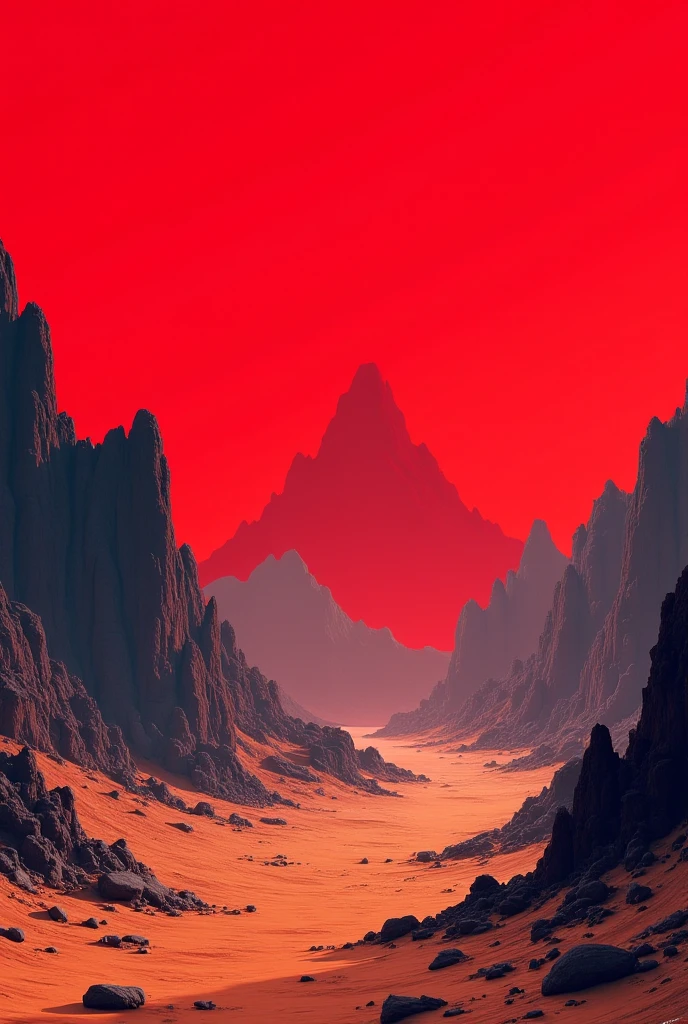 /imagine prompt: A stunning 2D digital drawing of a mountainous terrain ...
