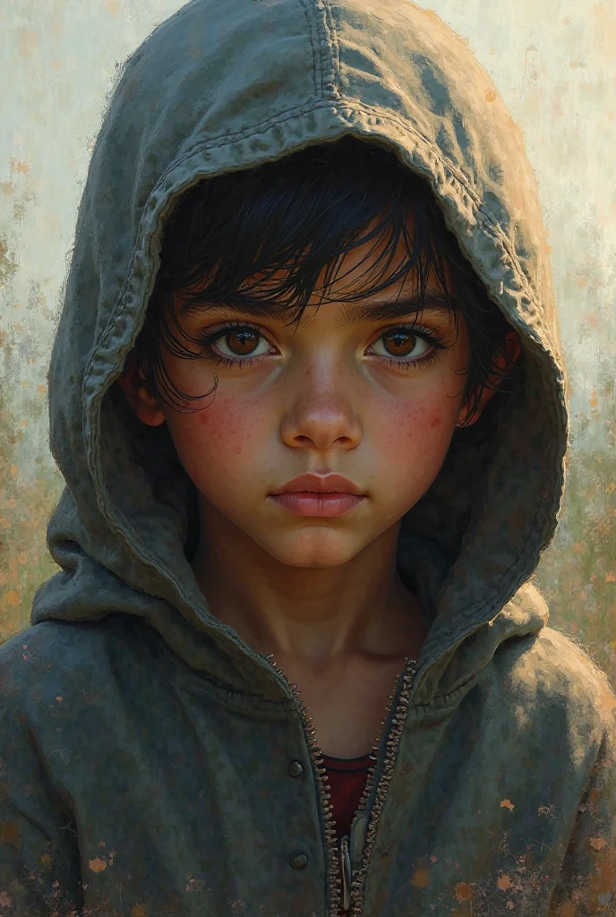 Smile, From Behind, Hood, Impressionism, High Resolution, boy - SeaArt AI