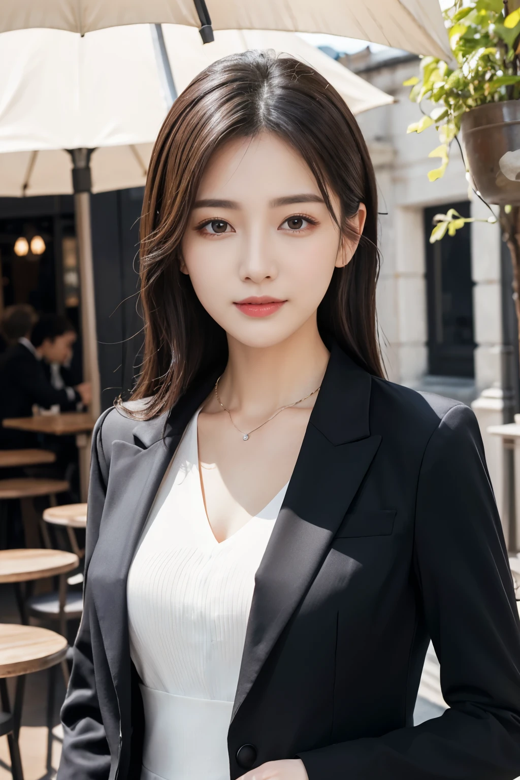 傑作、 最高品質、正規の、 非常に詳細、微妙なディテール、 ハイ・デフィニション 、8K壁紙、 美しい女性、オフィスレディスーツ、 ジャケット ...