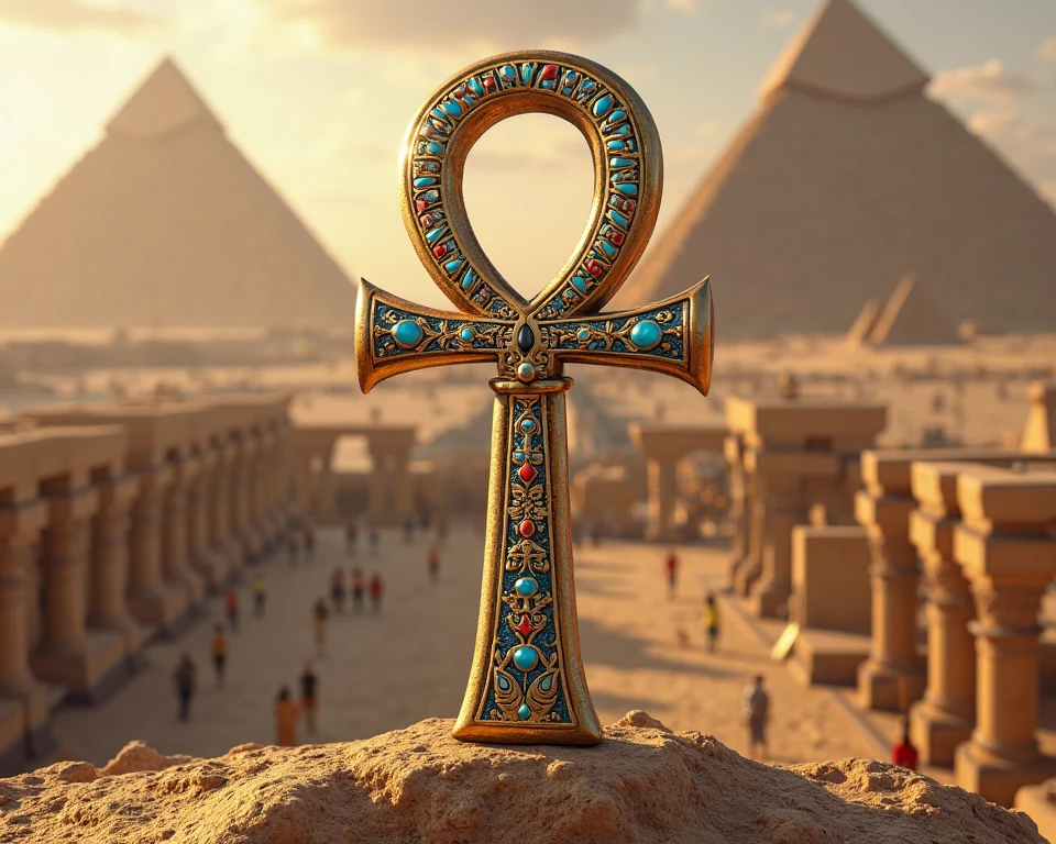 The Ankh symbol is a realistic design in the style of ancient Egypt ...