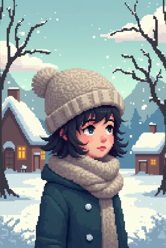 A winter beret in pixel art - SeaArt AI