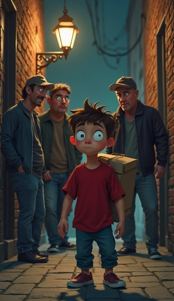 📌 As he enters a narrow alley, three shady-looking thugs with ...