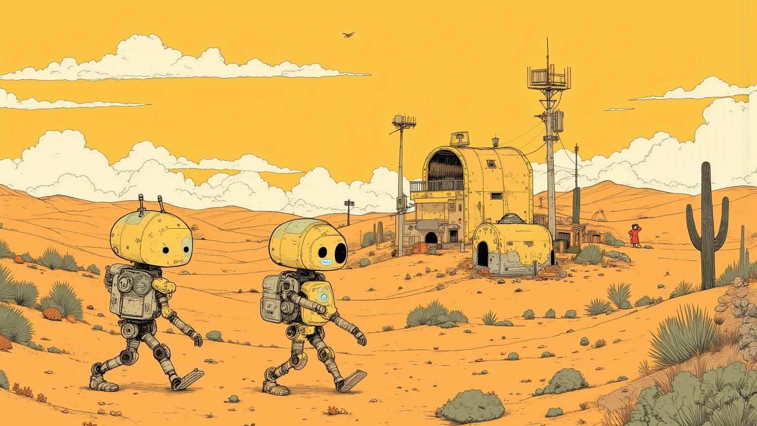 Is a cute robot with animal motifs of two little characters that walk ...