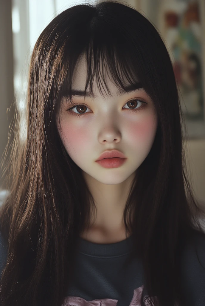Photo realista 4k, Beautiful girl with pink eyes the young iris ...
