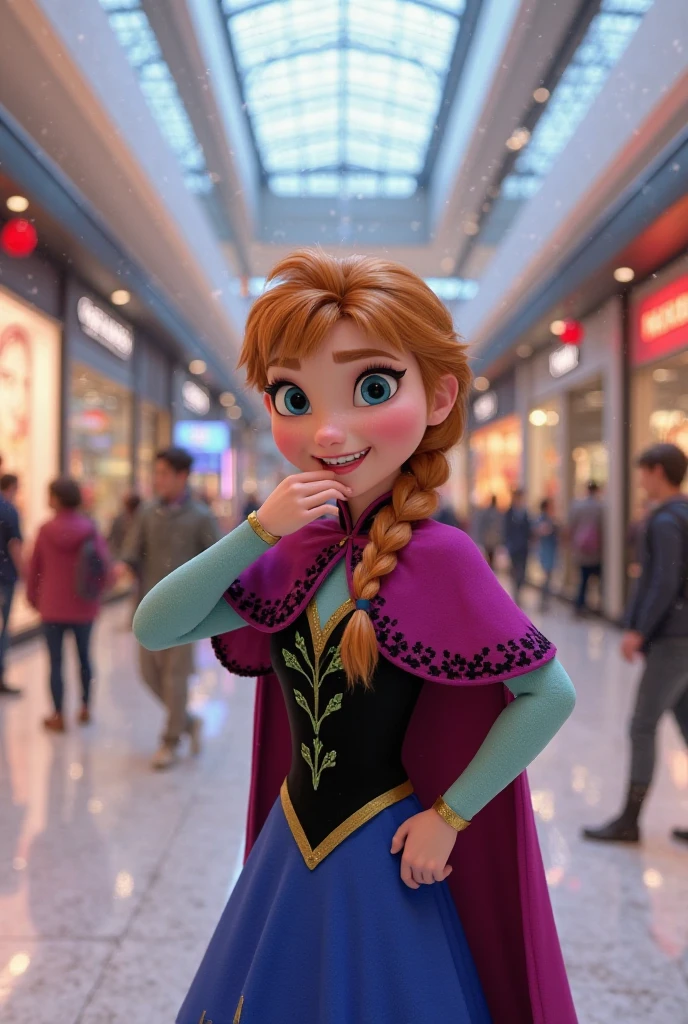Anna from frozen Laughing sarcastically in mall - SeaArt AI