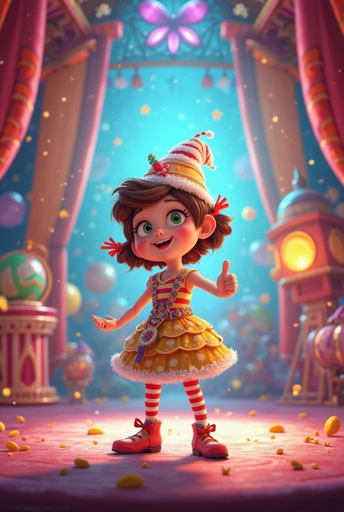 Put the name "Cici block" And exchange the clown for the clown - SeaArt AI