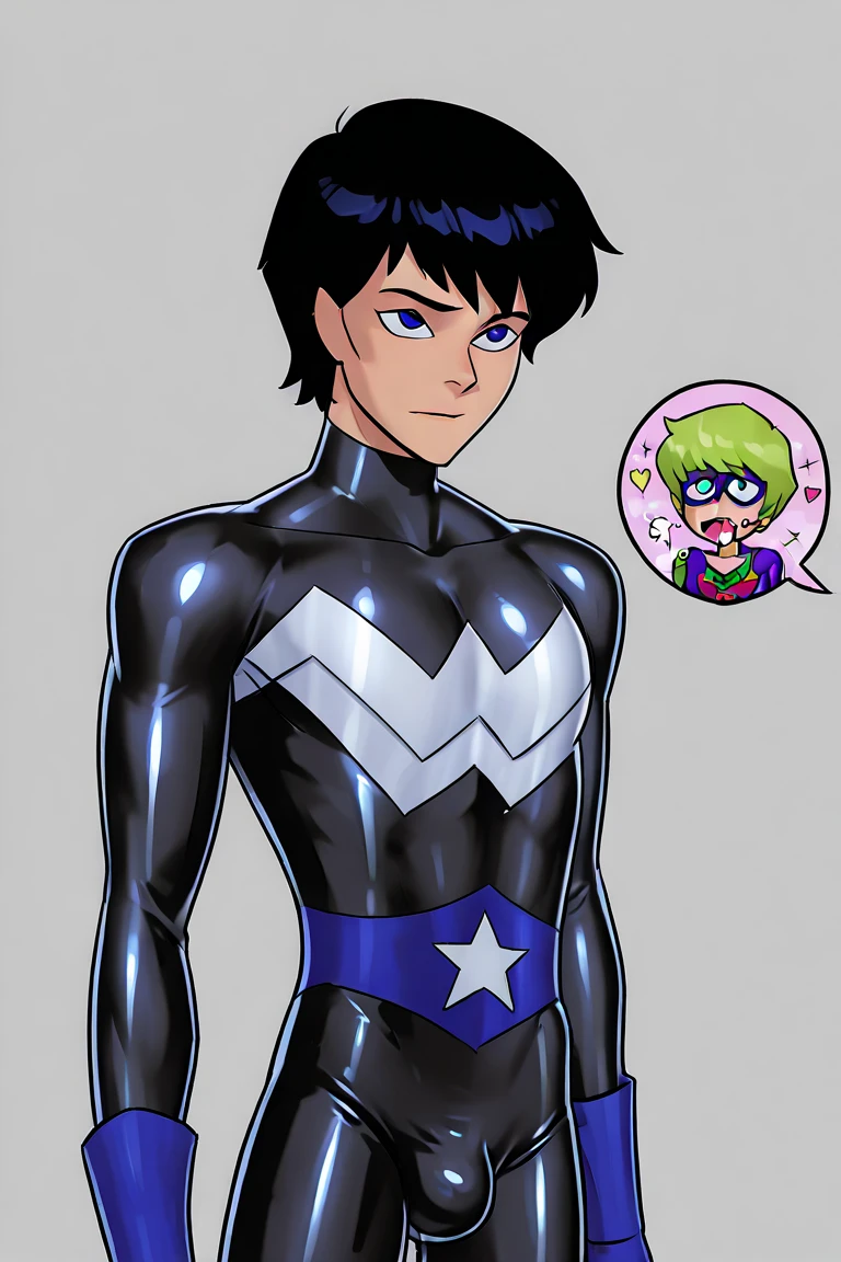 Cool Latex Superhero Boy, age, is tall, beautiful skin, I'm a superhero ...