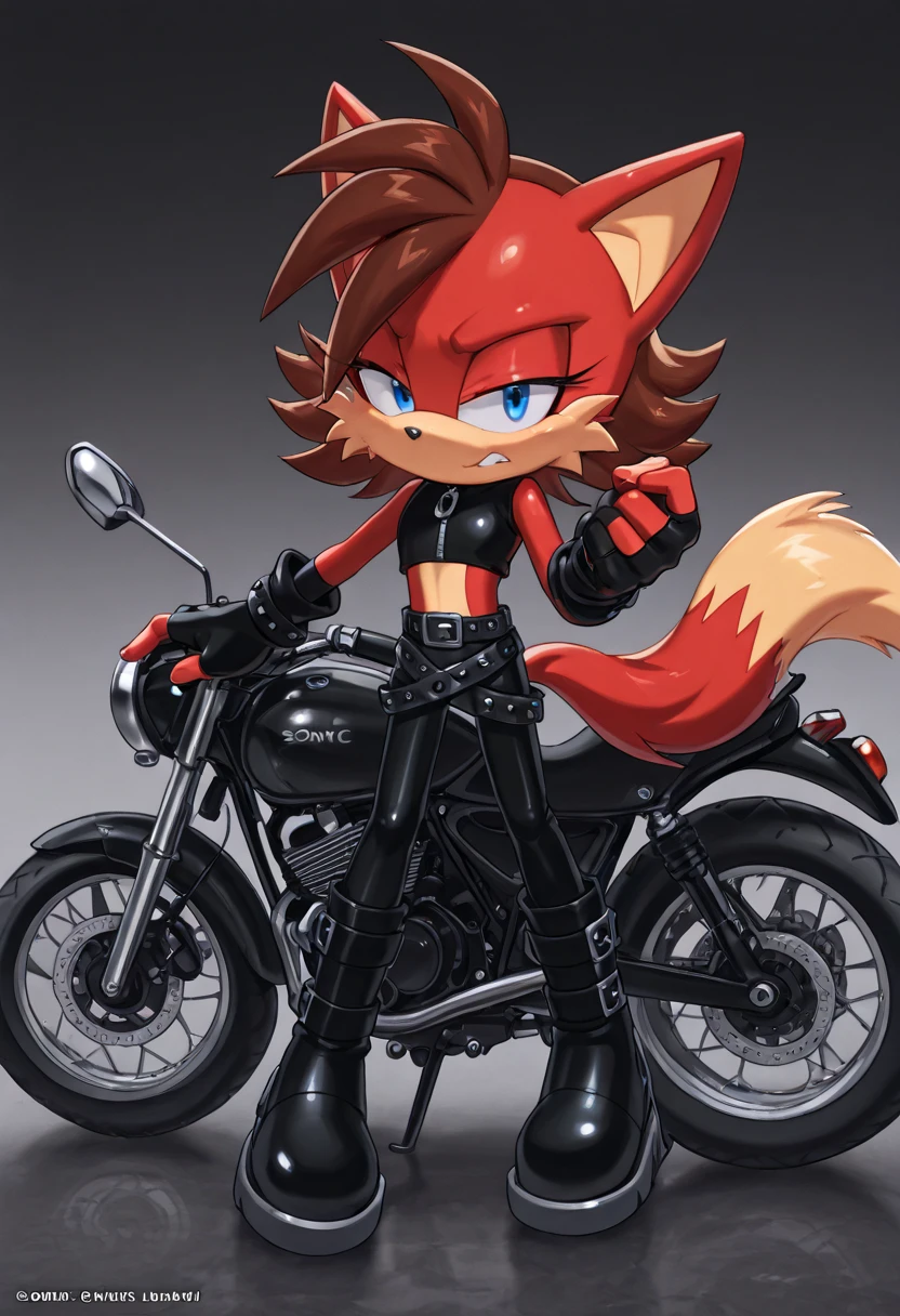 Fiona the Fox, sonic x blue eyes, red fur, pale yellow fur, brown hair ...