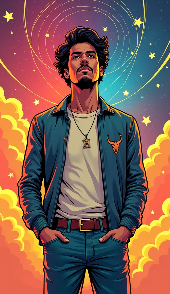 Create a discreet and casual image of an American person in comic book ...