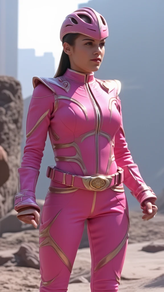 1girl, Breasts, UHD, slim pink ranger, mmpr, - SeaArt AI