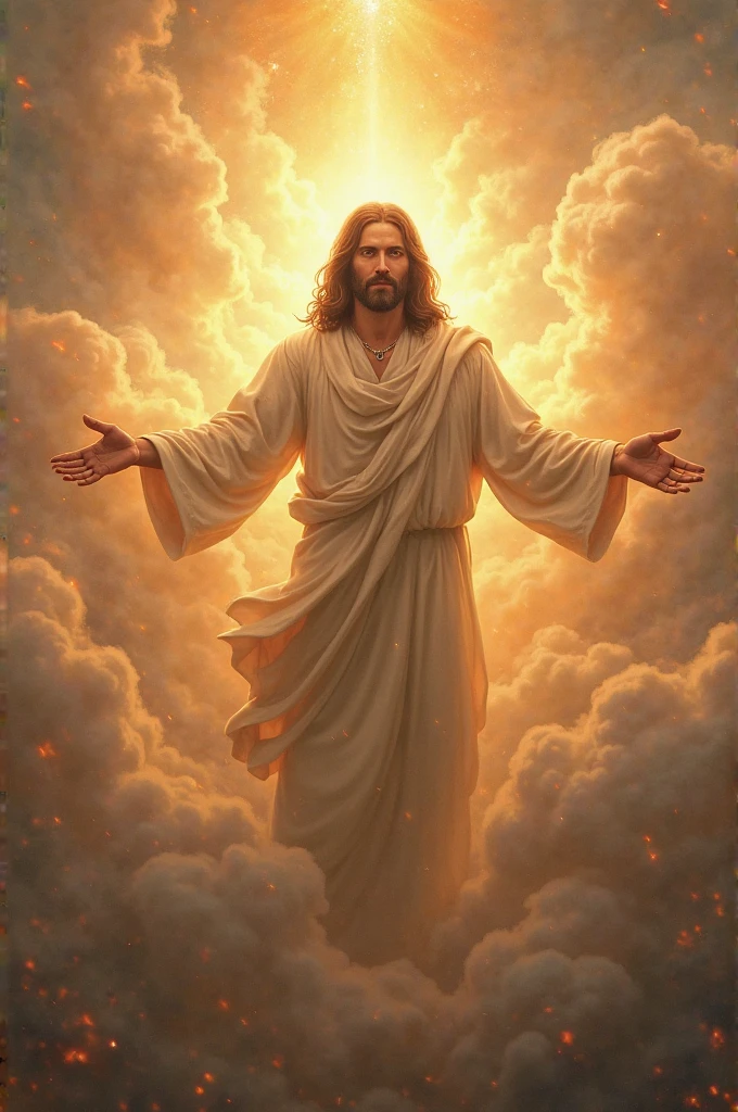 Create a real image of JESUS COMING BEFORE US DEFENDING OUR LIVES ...