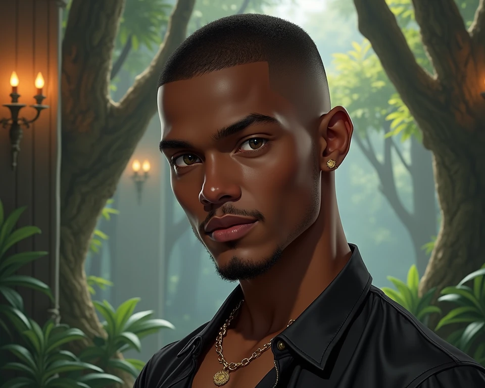 Man, BookTok, Seductive Smile, Short Buzz Cut, African American and ...