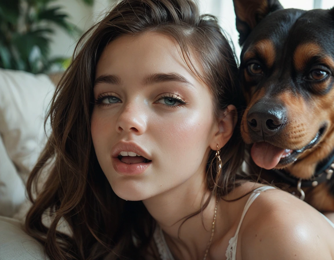 Sexy young girl being fucked by her dog - SeaArt AI