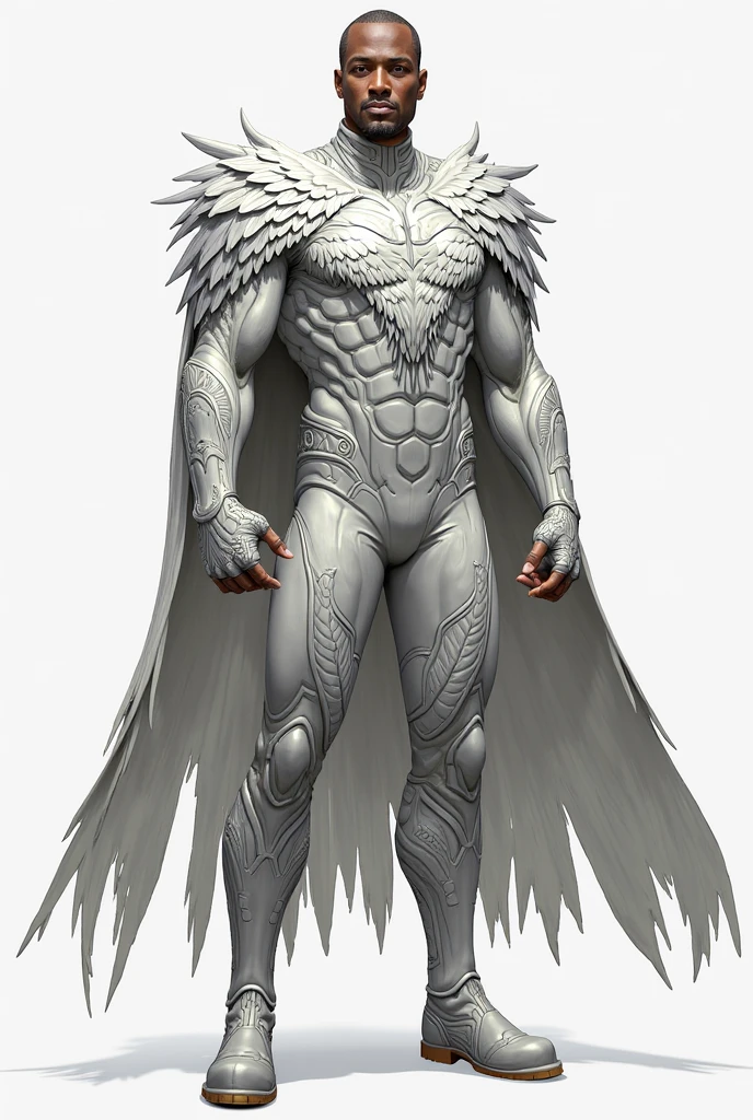 5. * Alejandro (the condor)*: White and gray suit with a pattern of ...