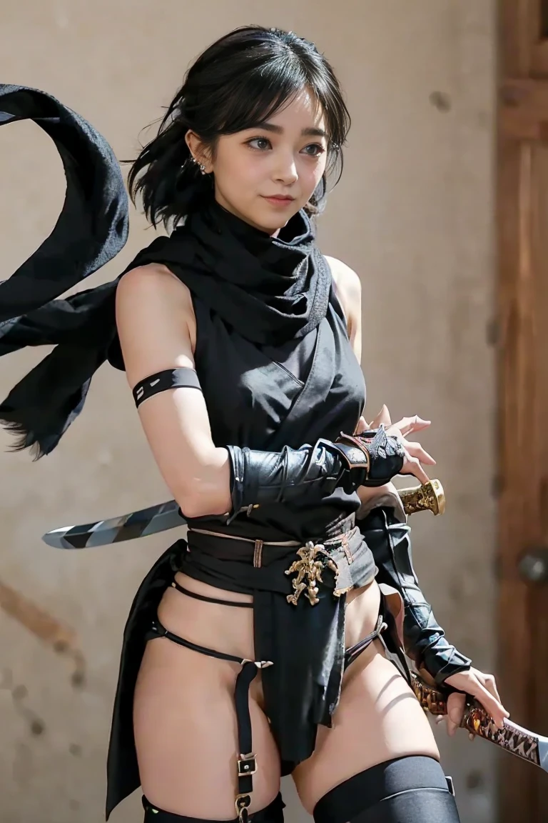 fantasy、Thief Girl 、Straight Long Haired Black Haired 、bangs - SeaArt AI