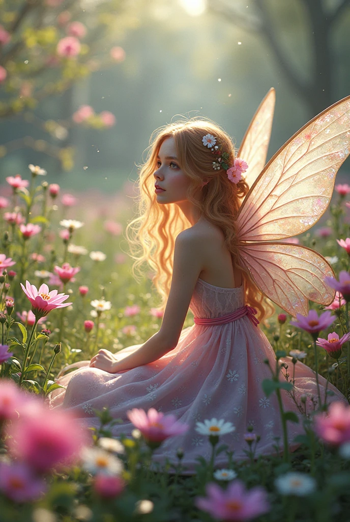 Diamonds, spring fairy, flowers, spring aesthetics, caption on photo in ...