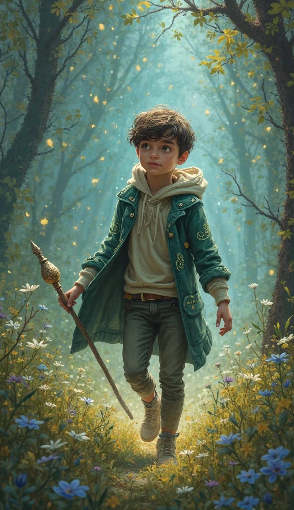 Character: Nicholas, young and with an expression of curiosity and ...