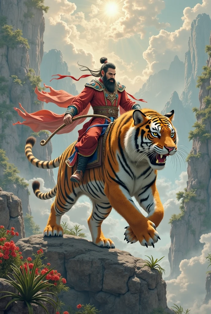 Monkey king riding tiger - SeaArt AI