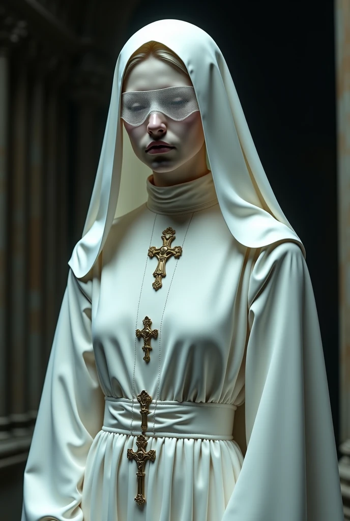 Profile of a female character, A vampire nun , wearing white religious ...