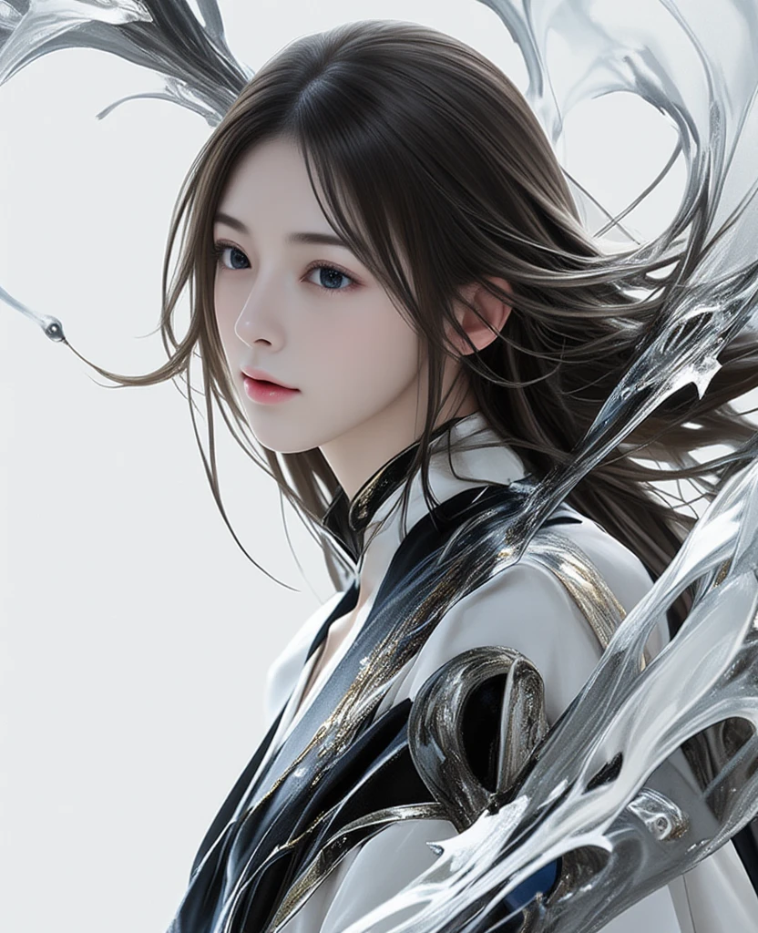 Fantasy style illustration , The woman in Fluid Fragments, morphing ...