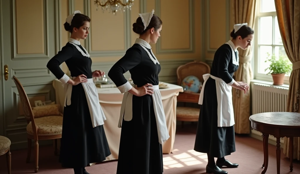 England, Summer of 1902, Edwardian time. Some maids are making ...