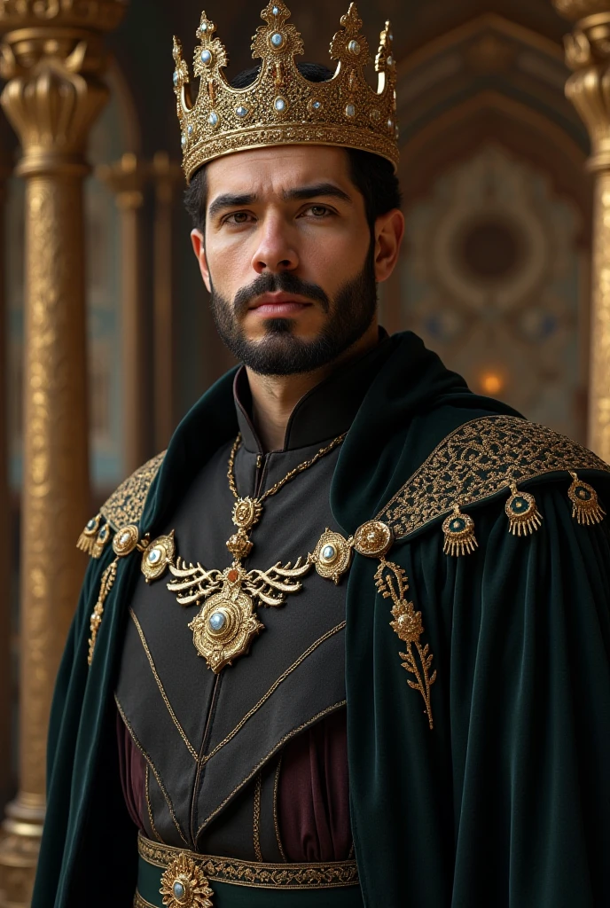 Create an image with the name Alver Omar wearing a prince's crown ...