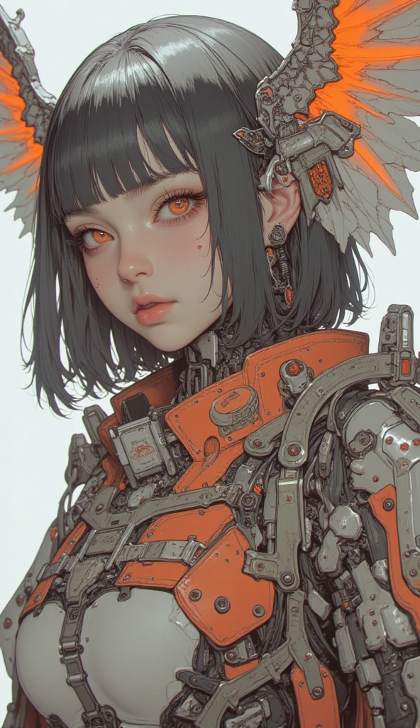 Female model with large wings 、Close-up view of a , girl - SeaArt AI