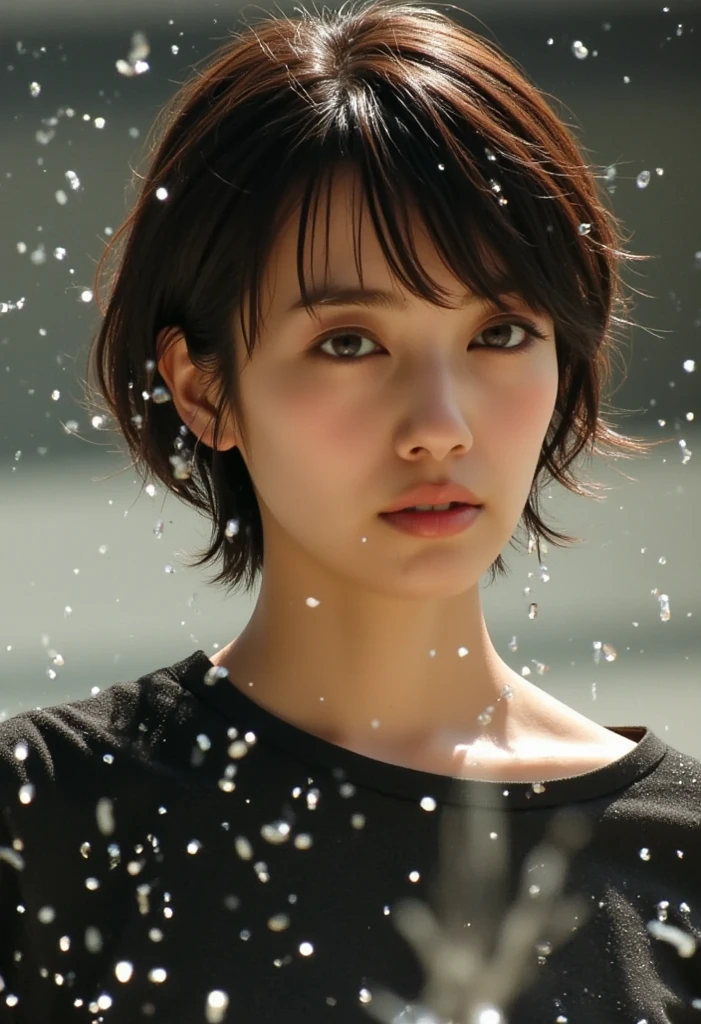 1 girl, wet t-shirt, sexy, Splash Details, Surreal Dramatic Lighting ...