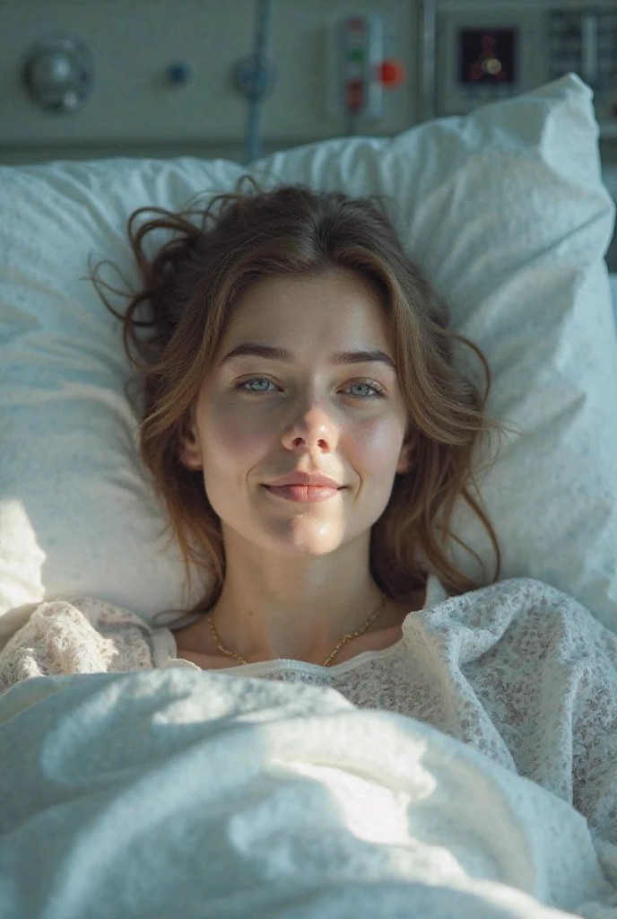 A 25-year-old woman....You have cancer... Pale skin and light blue eyes - SeaArt AI