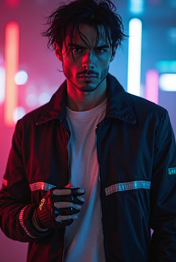 Handsome european male singer, around 30 years old, Sharp and intense ...