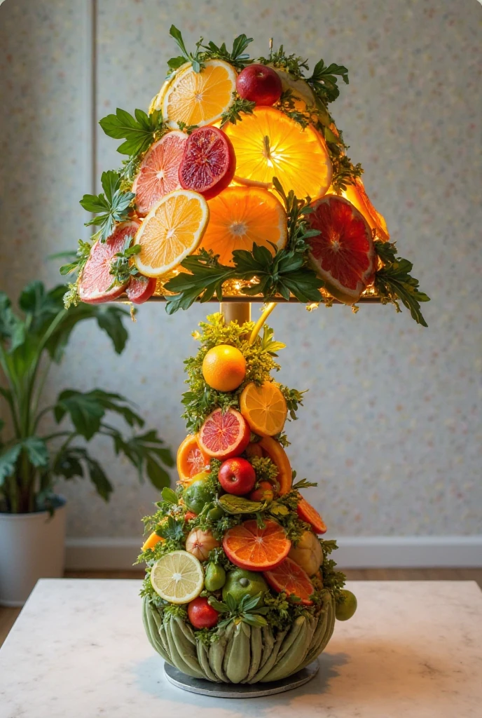 Creative lamp and chic from fruits and vegetables - SeaArt AI