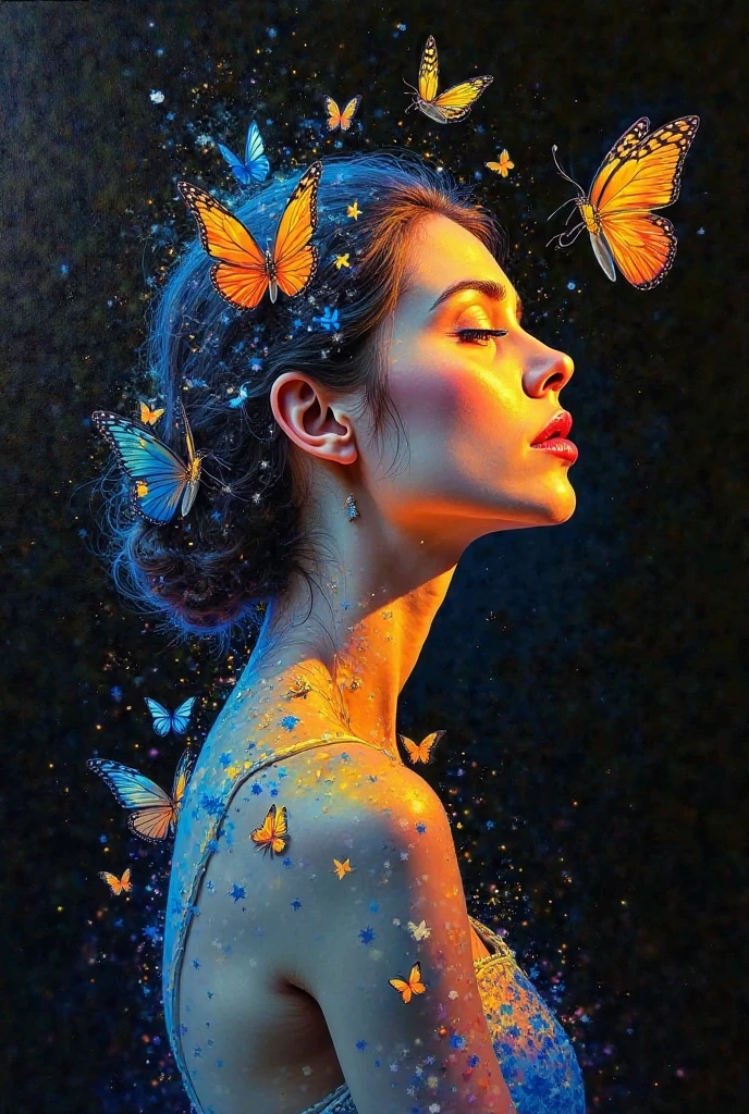 This is an artistic painting that expresses beauty and enchantment in a ...