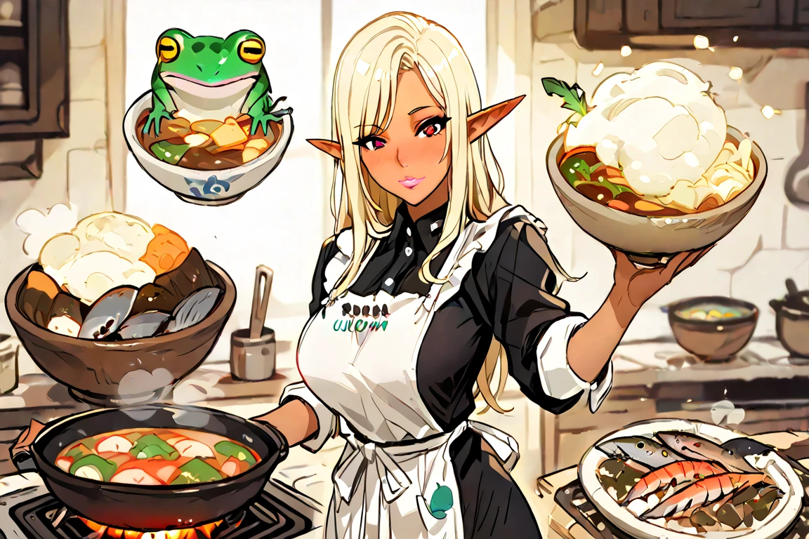 ( Premium , 걸작, absurdity) Gyaru, The Dark Elf offers me a bowl of stew ...