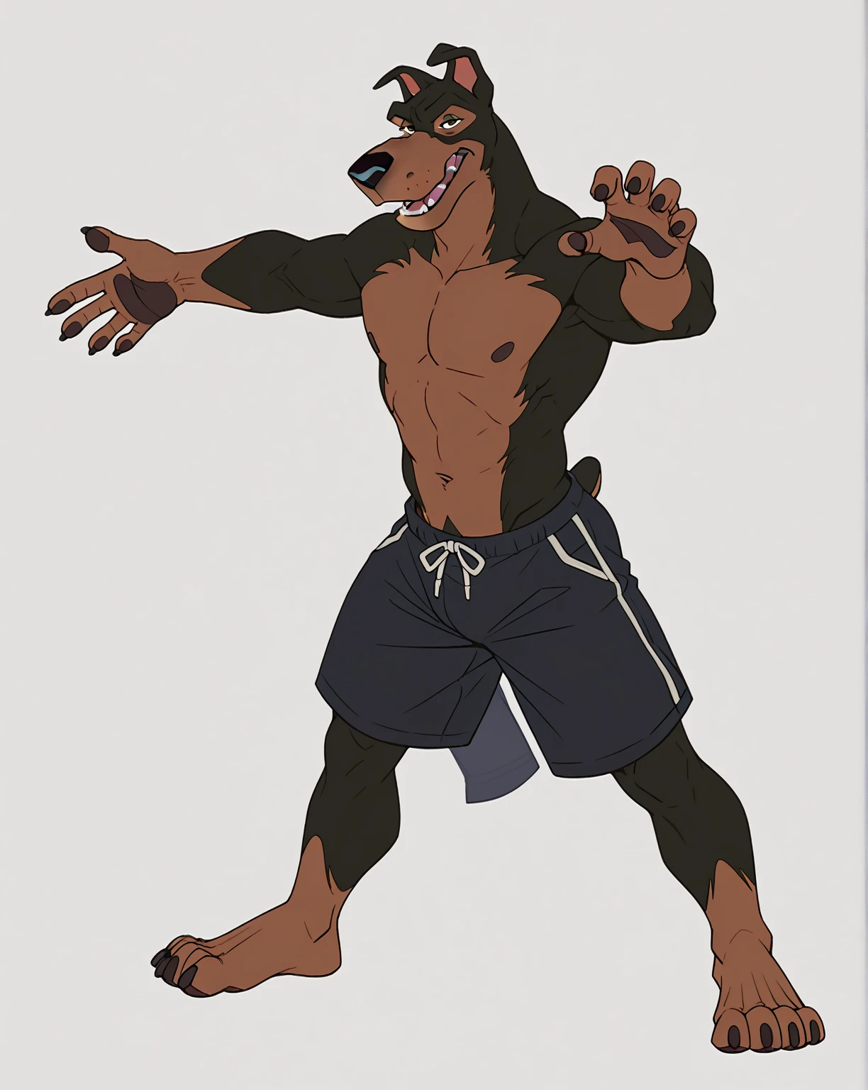 BusterLT, furry, anthro, anthro body, canine, doberman, black eyes ...