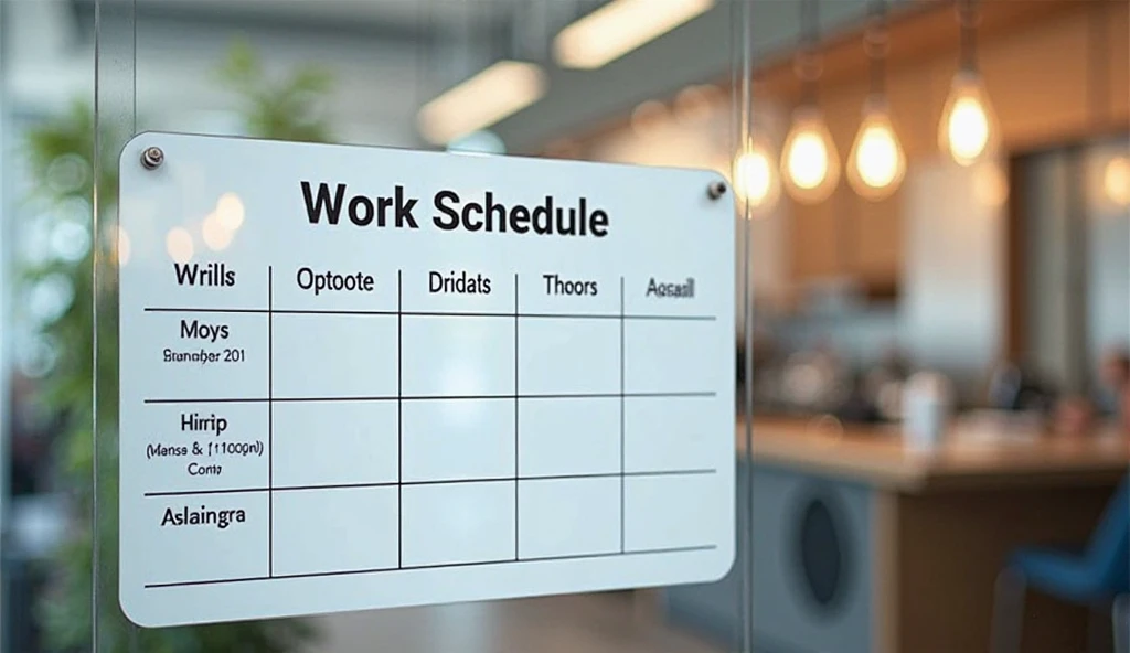 Work schedule sign - SeaArt AI