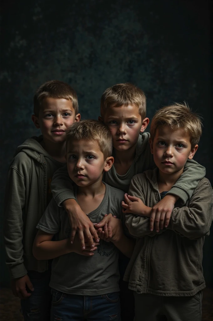 A few boys、Photo style、Dark background、 - SeaArt AI