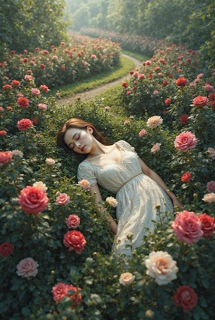 A large garden of roses enclosed in the name of a sleeping person ...