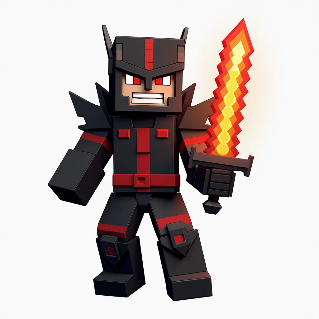 Create an image of a character from Minecraft , the character wears ...