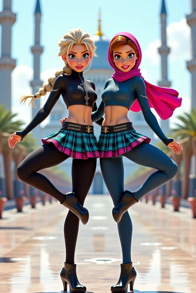 Elsa and anna from frozen, high-low skirt, long legs, beautiful hair ...